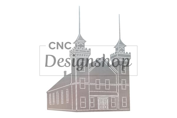 Church Building DXF File for CNC